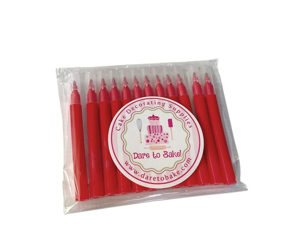 12- Red Mini Edible Ink Markers for Cookie and Fondant Decorating - Etsy