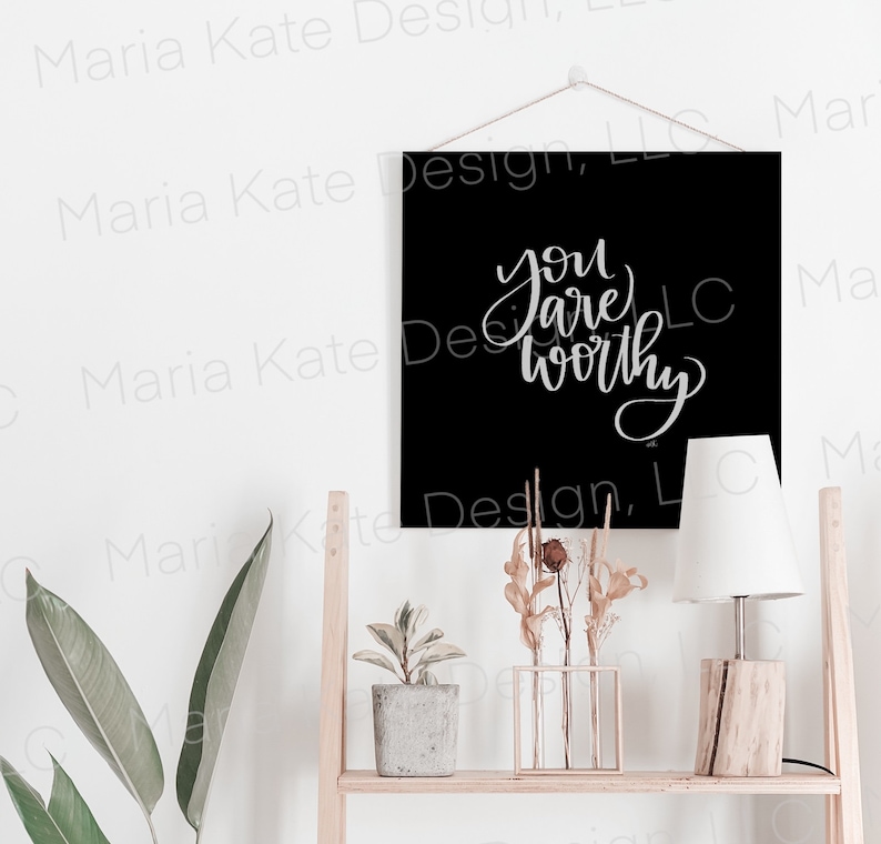 Worthy Print / Black / Digital Download - Etsy