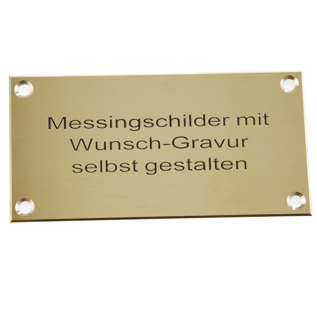 Messing Turschild Mit Gravur