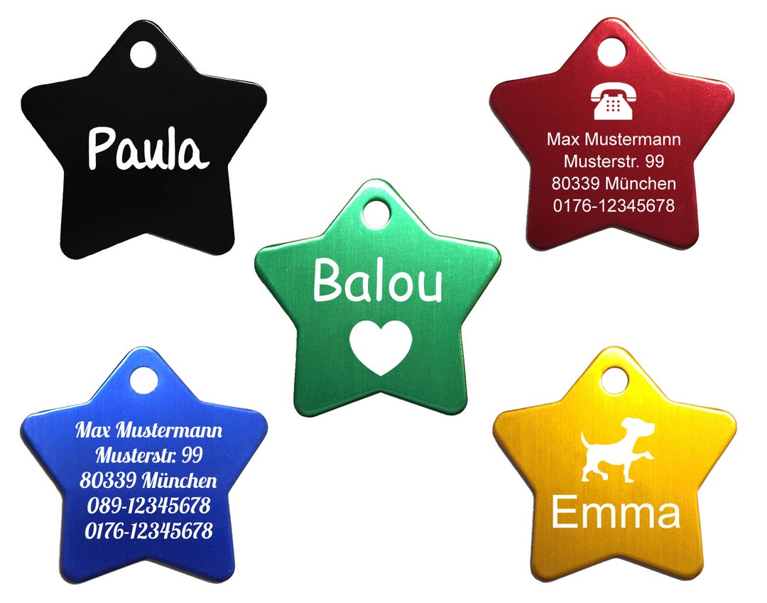 Dog Tag star With Engraving on Both Sides - Etsy