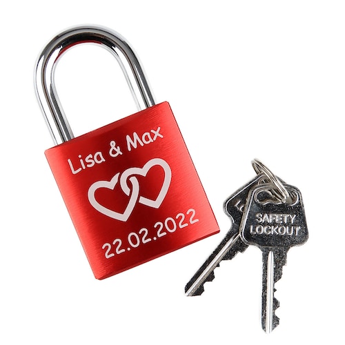 Brass Love Lock Incl. Engraving Organzasäckchen lock With | Etsy