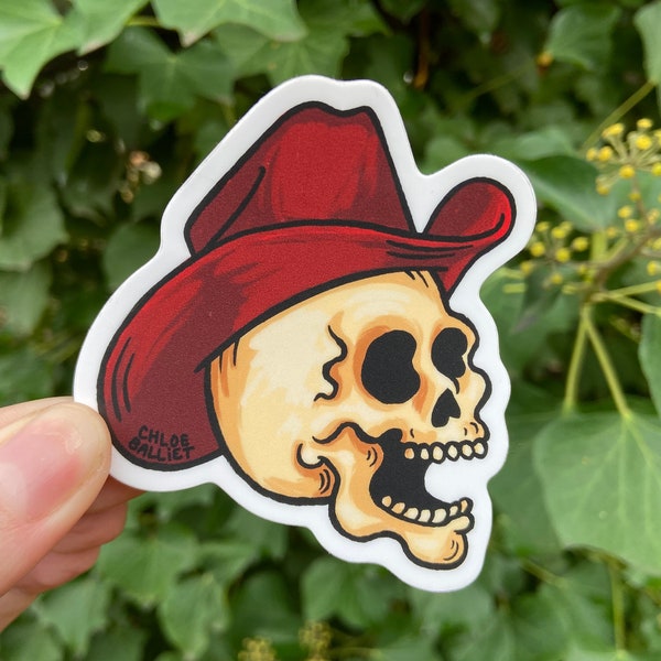Skull Cowboy Stickers - Etsy