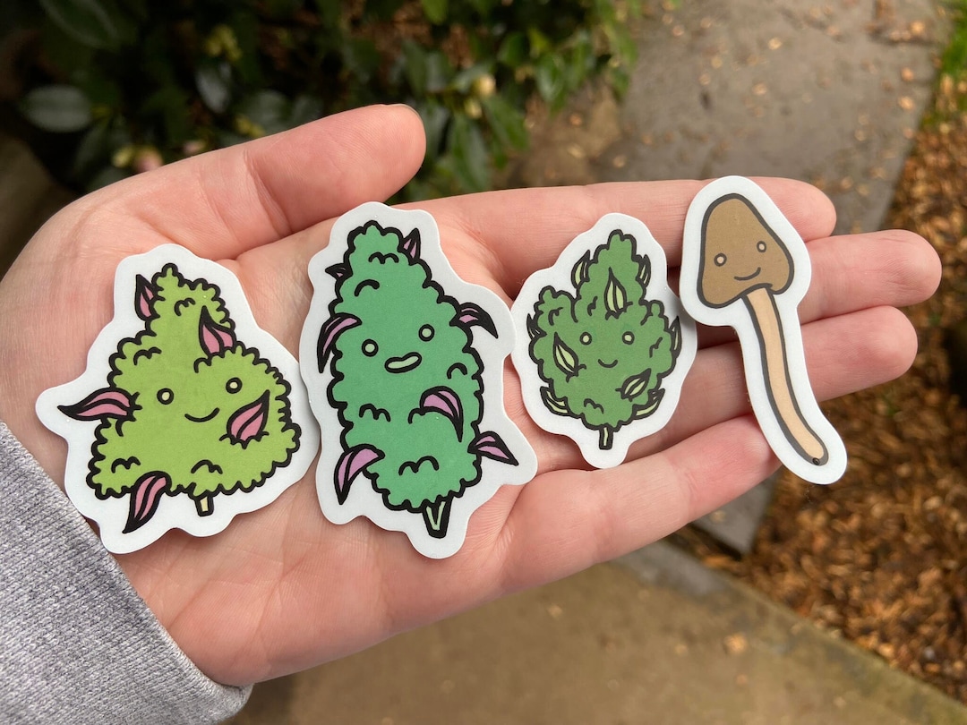 Cute Weed Nug Stickers Mushroom Sticker Marijuana Stickers Cannabis ...