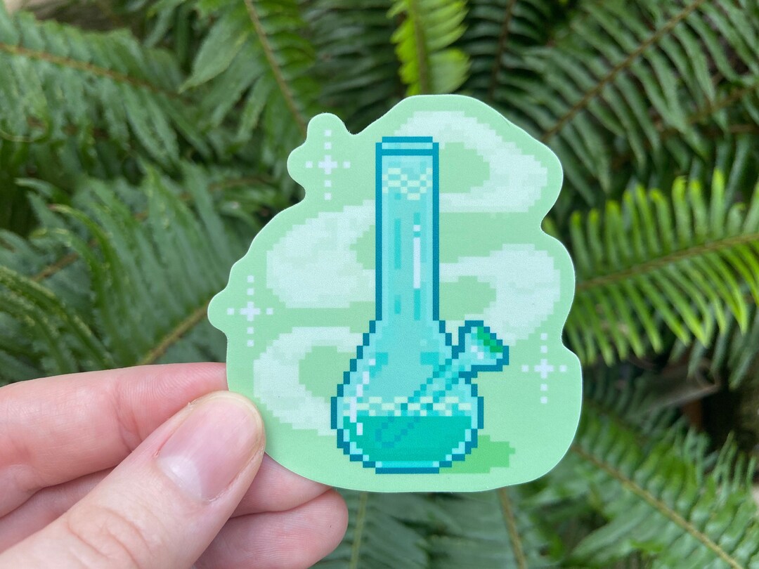 Pixel Bong Sticker Weed Sticker Cannabis Sticker - Etsy
