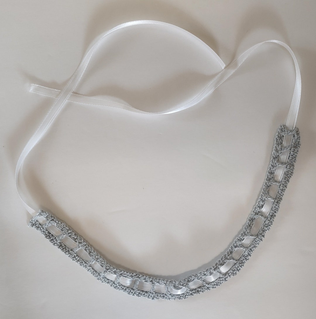 18th Century Victorian Outlander Style Mulberry Silk Silver Crochet ...