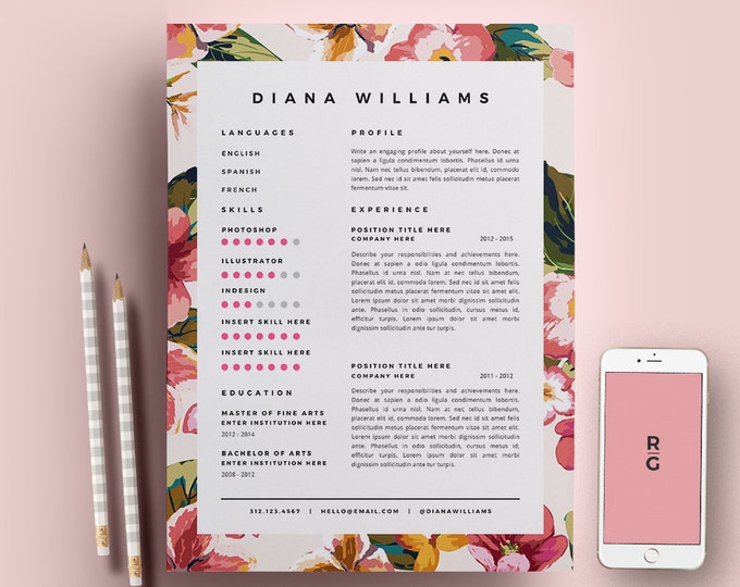 Resume Template 3 Page Pack CV Template Cover Letter for MS Word ...