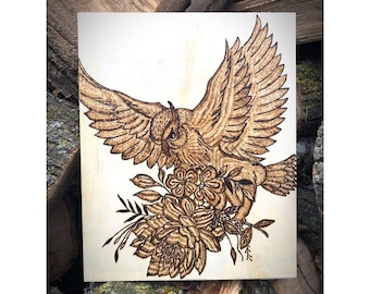 Wood Burning Art Owl - Etsy
