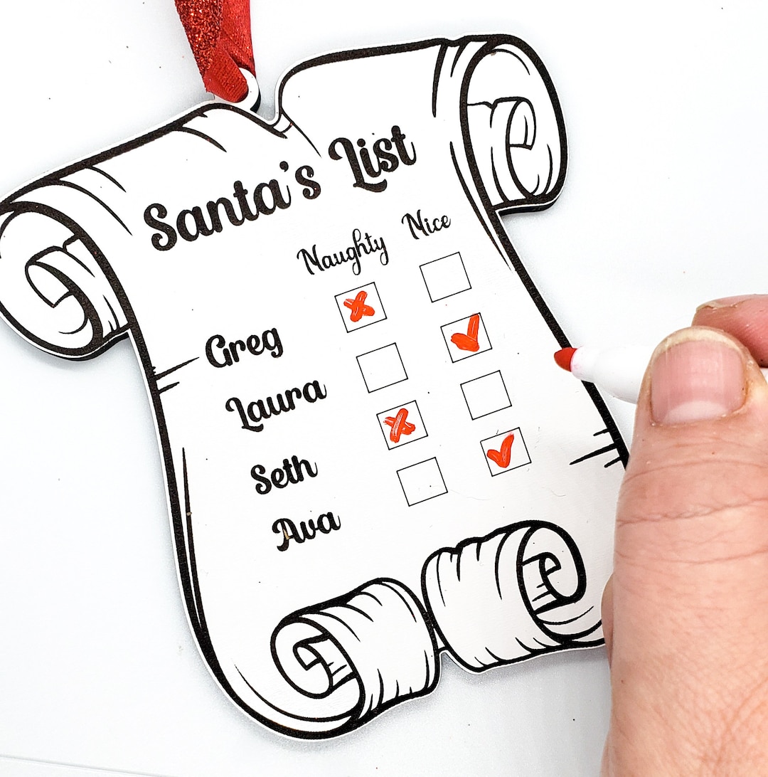 Santa's List Naughty or Nice Custom Interactive Christmas Ornament up ...