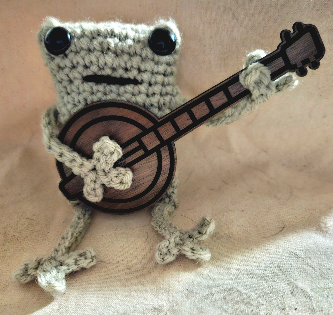 Frog With a Banjo - Hand-crocheted - Wooden Instrument - Amigurumi ...
