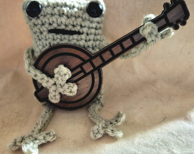 Frog With a Banjo - Hand-crocheted - Wooden Instrument - Amigurumi ...