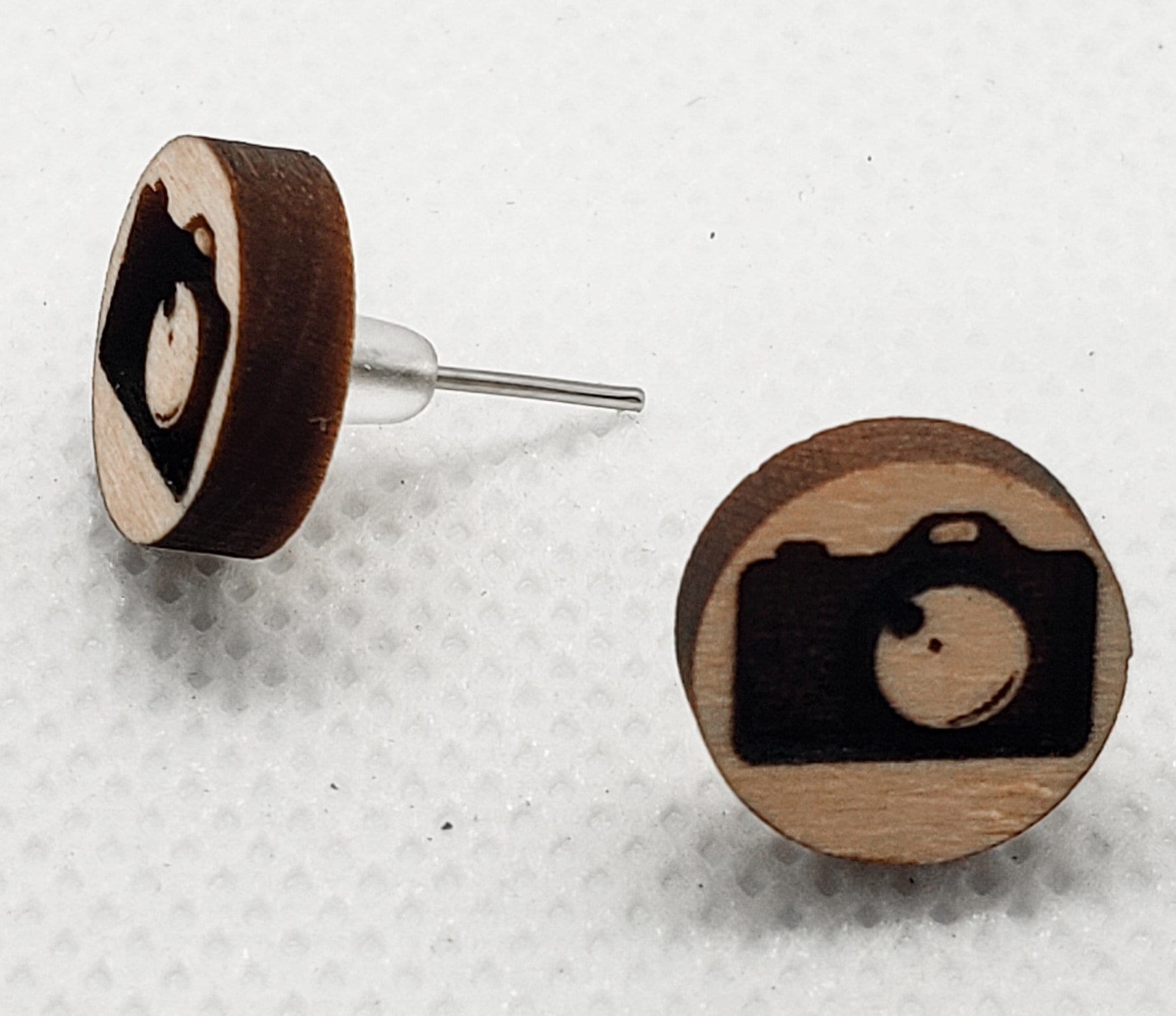 Camera Earrings Photography Snapshot Shutterbug Wood | Etsy