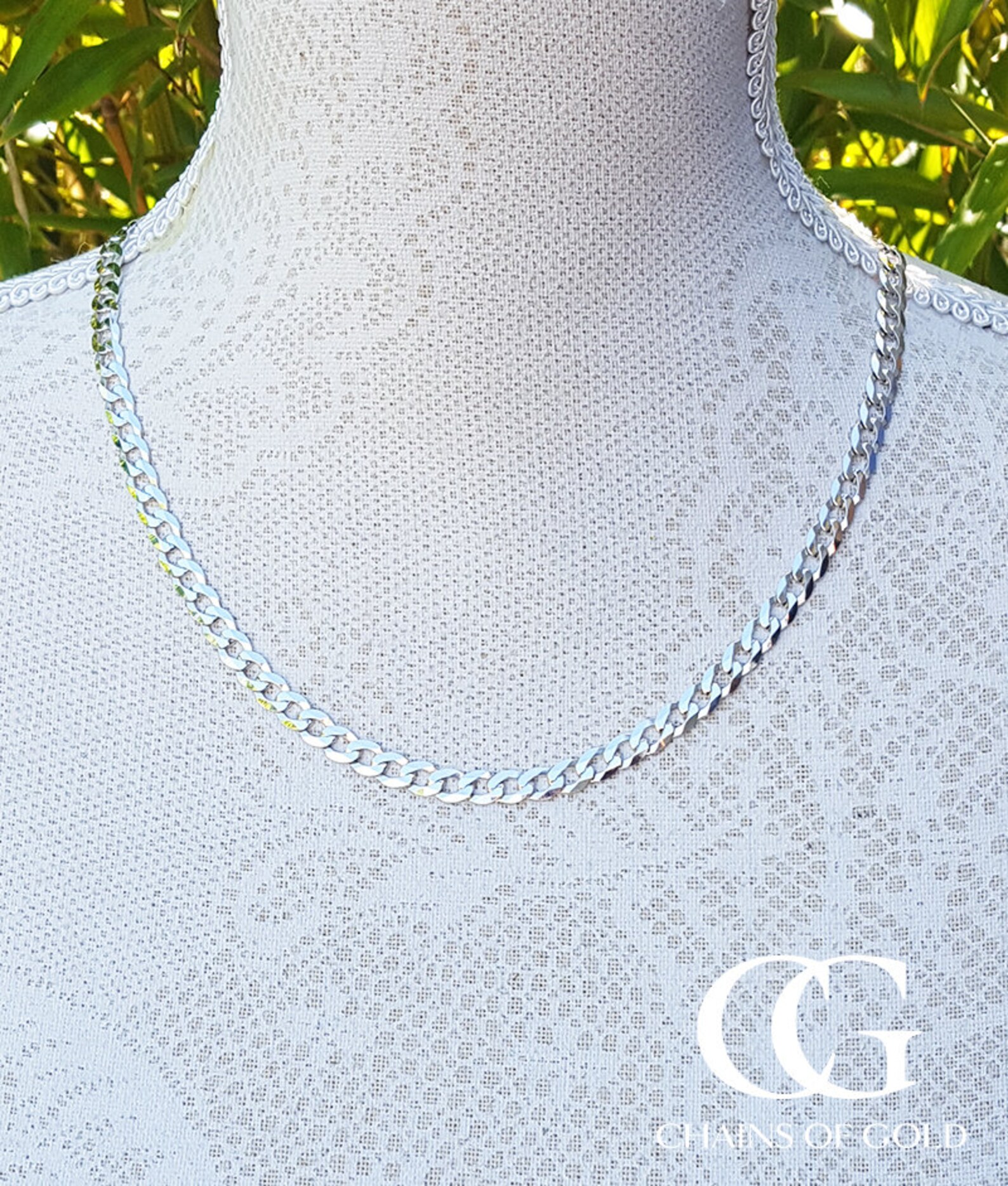 Solid Fine 9ct White Gold Men's Unisex 6mm Curb Chain - Etsy UK