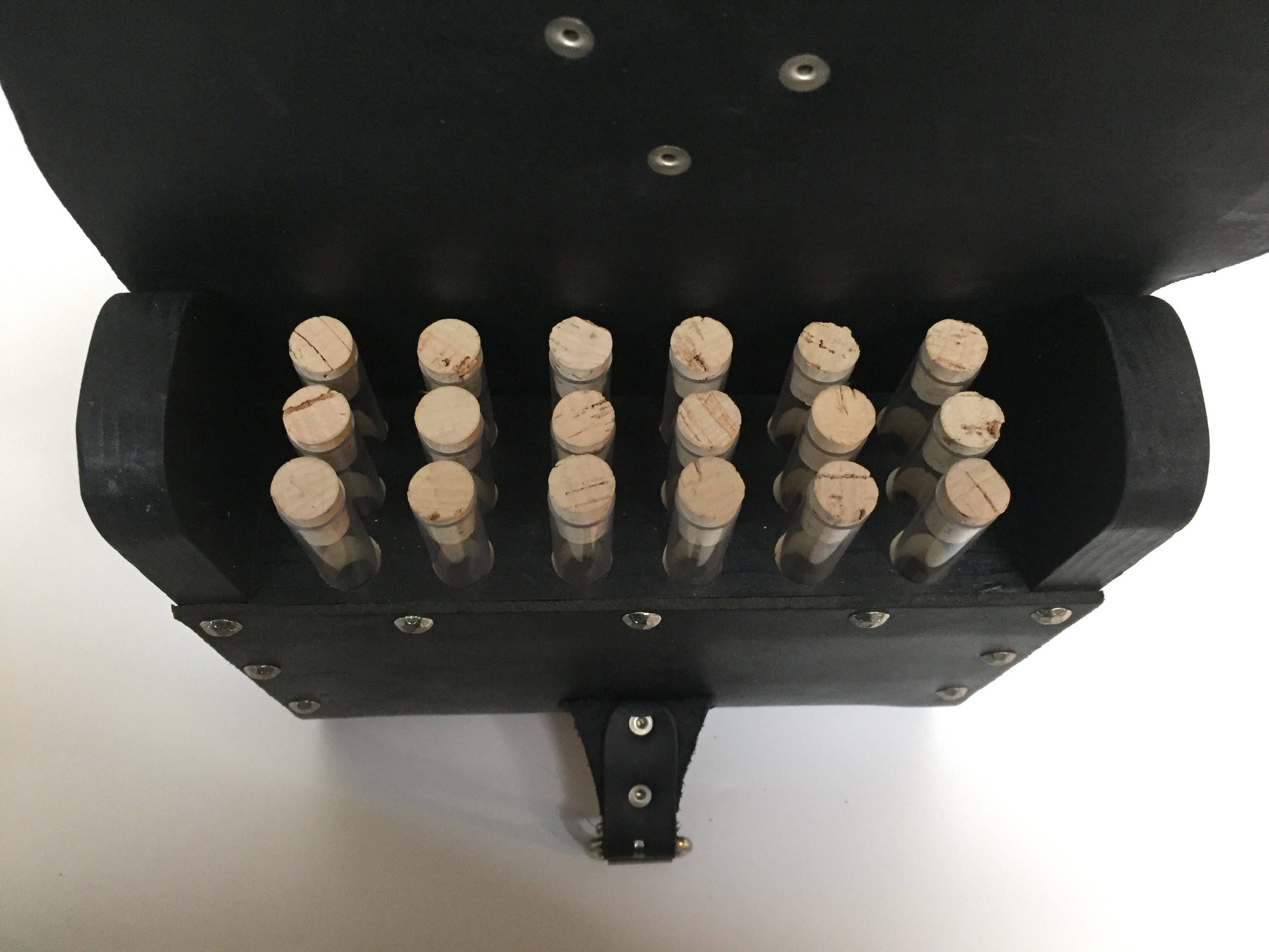 Apothecary Vial Holster. Leather and Wood Alchemy Pouch LARP | Etsy