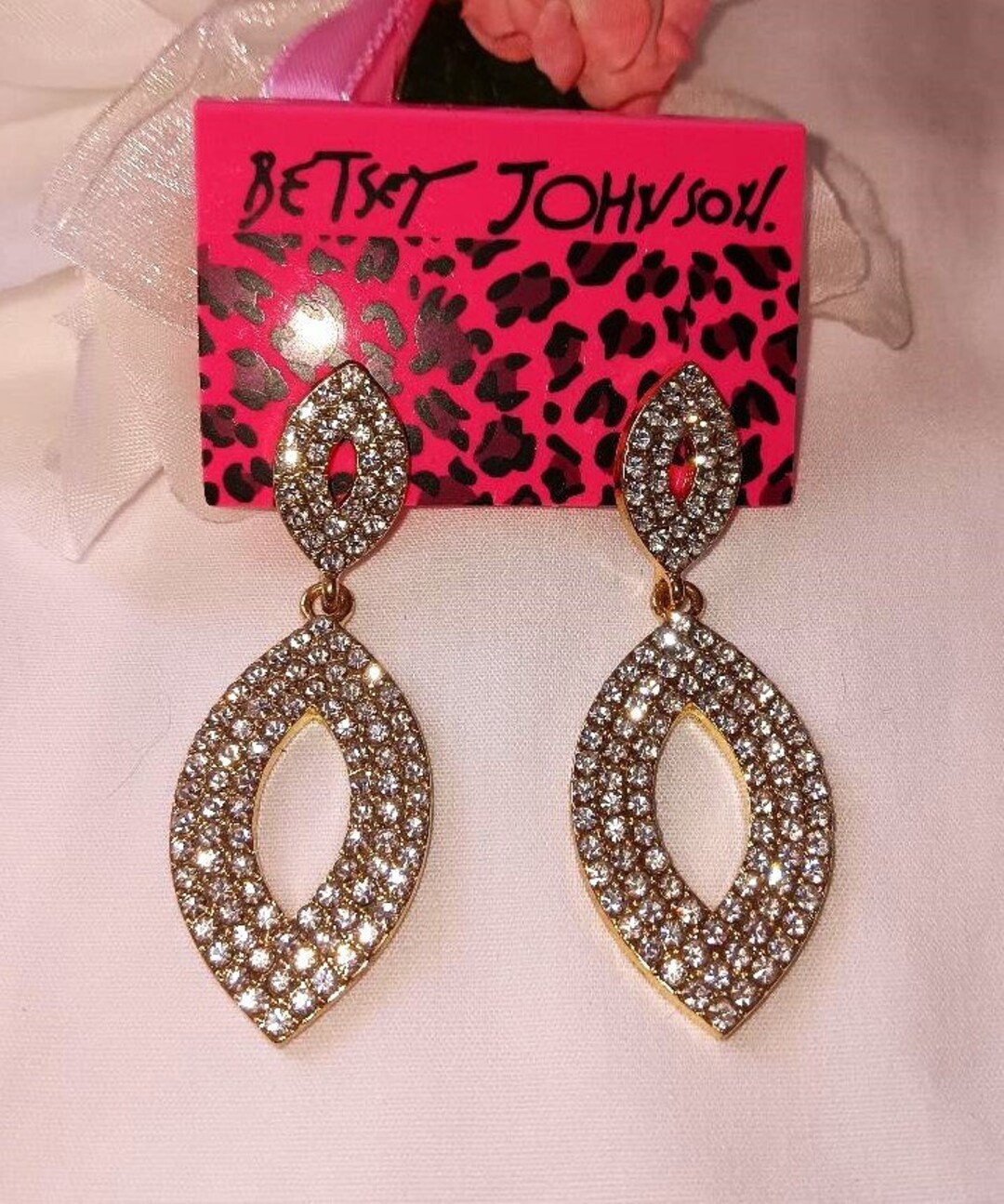 Betsy Johnson Door Knocker Style Crystal EARRINGS - Etsy