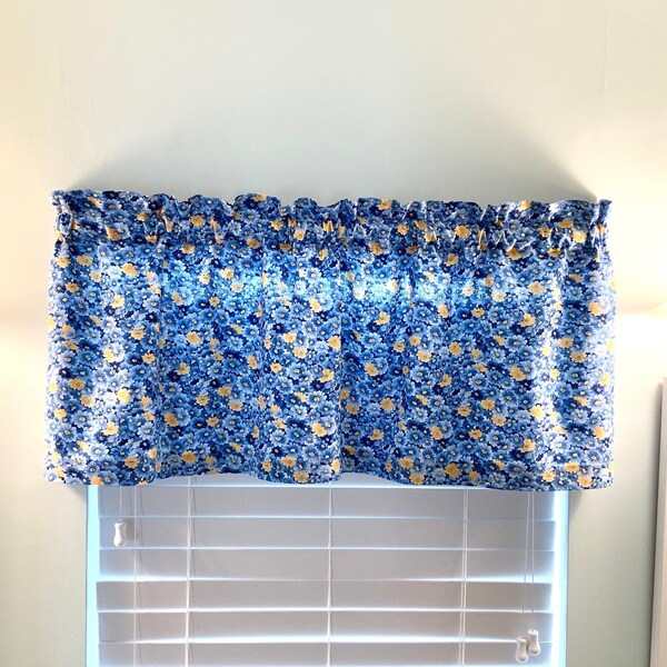Blue Floral Valance - Etsy