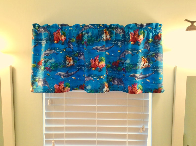 Coastal Valance With Dolphins and Sea Life - Etsy