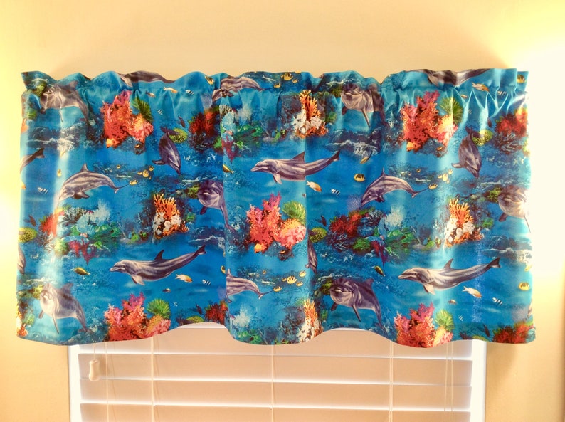 Coastal Valance With Dolphins and Sea Life - Etsy