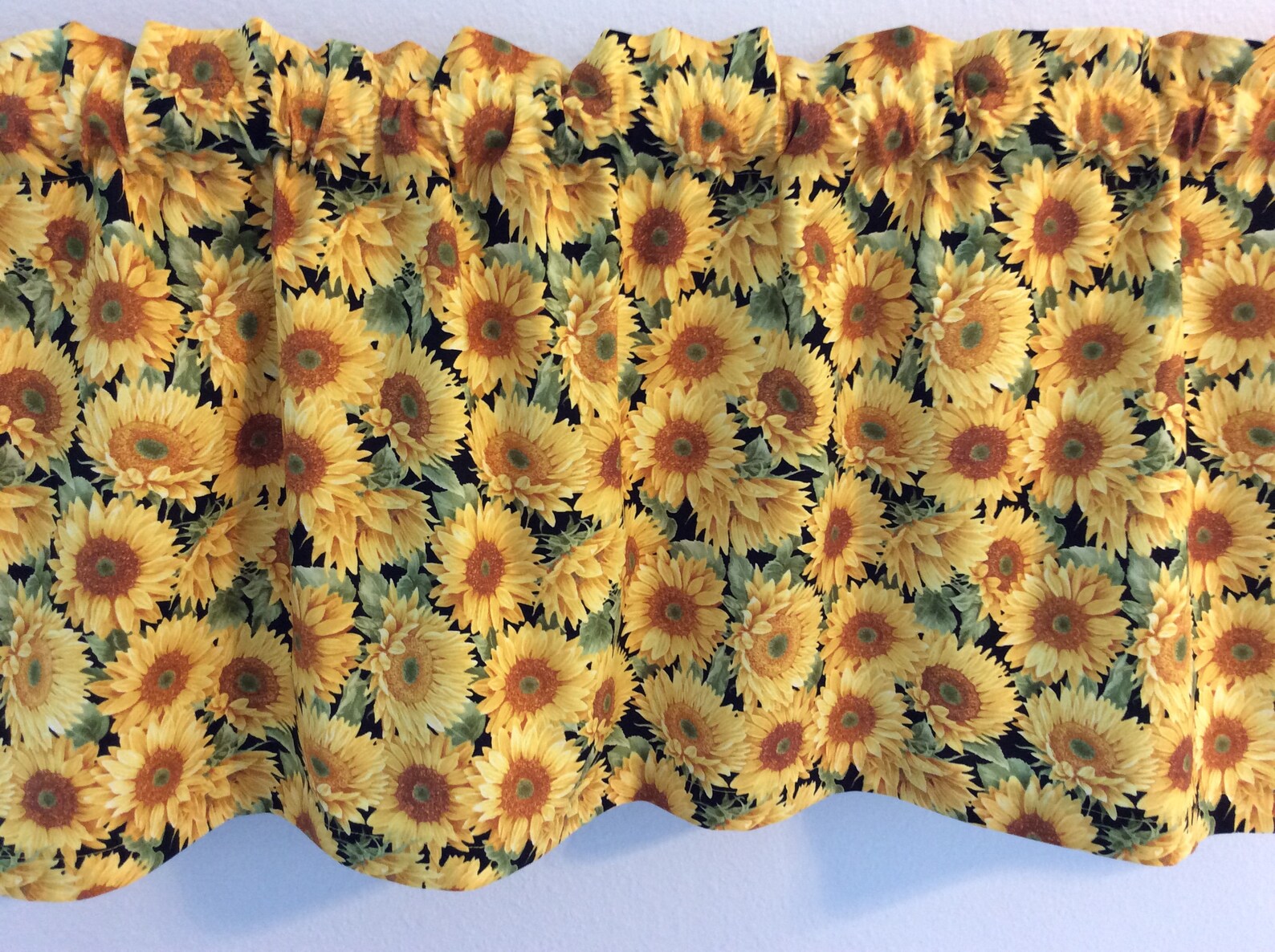 Window Valance With Sunflower Print Fabric - Etsy