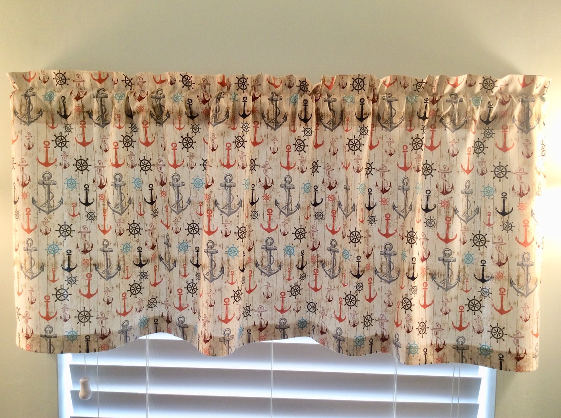 Nautical Valance With Anchors and Ship Wheels - Etsy