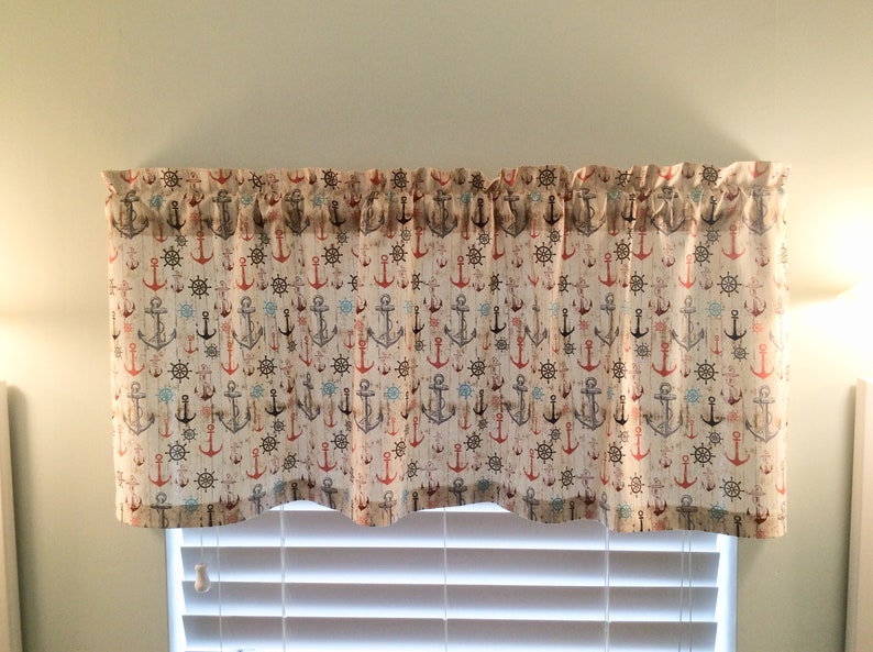 Nautical Valance With Anchors and Ship Wheels - Etsy