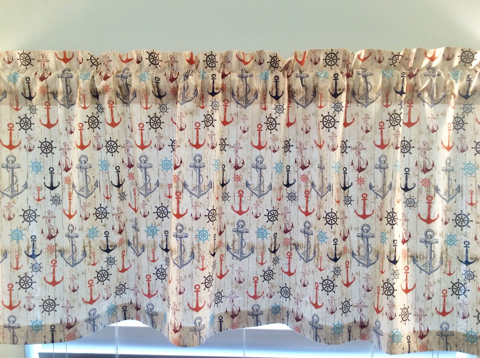 Nautical Valance With Anchors and Ship Wheels - Etsy