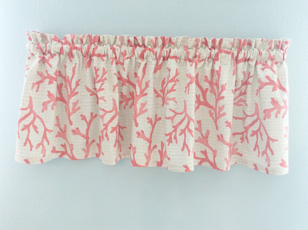 Coastal Coral Valance, Choice of Colors, Coral, Aqua or Navy Blue on ...