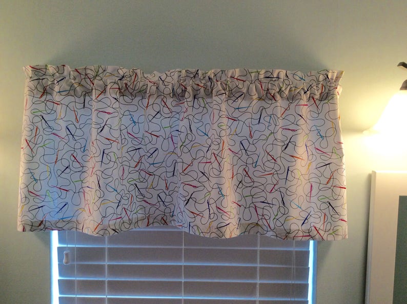 Needles and Thread Sewing Theme Window Valance | Etsy