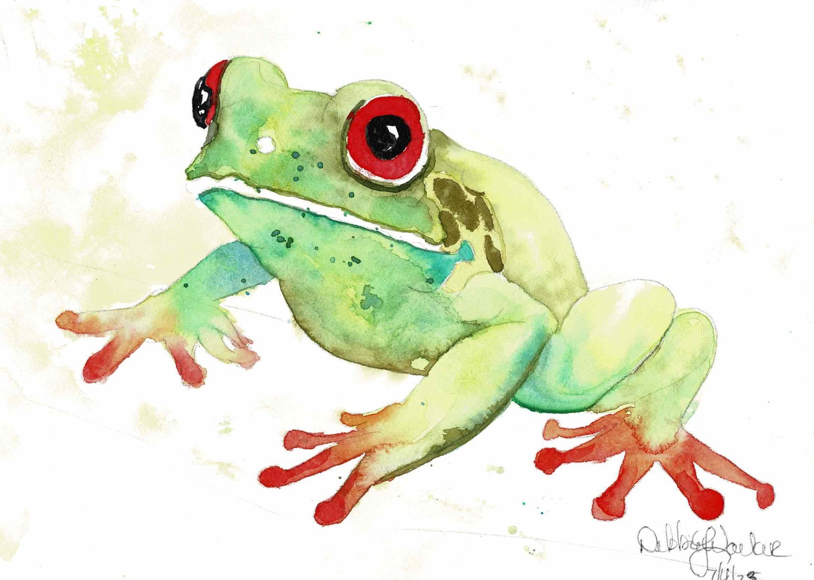 ORIGINAL Watercolor Frog Tutorial Floral Painting Kit / Home Decor ...