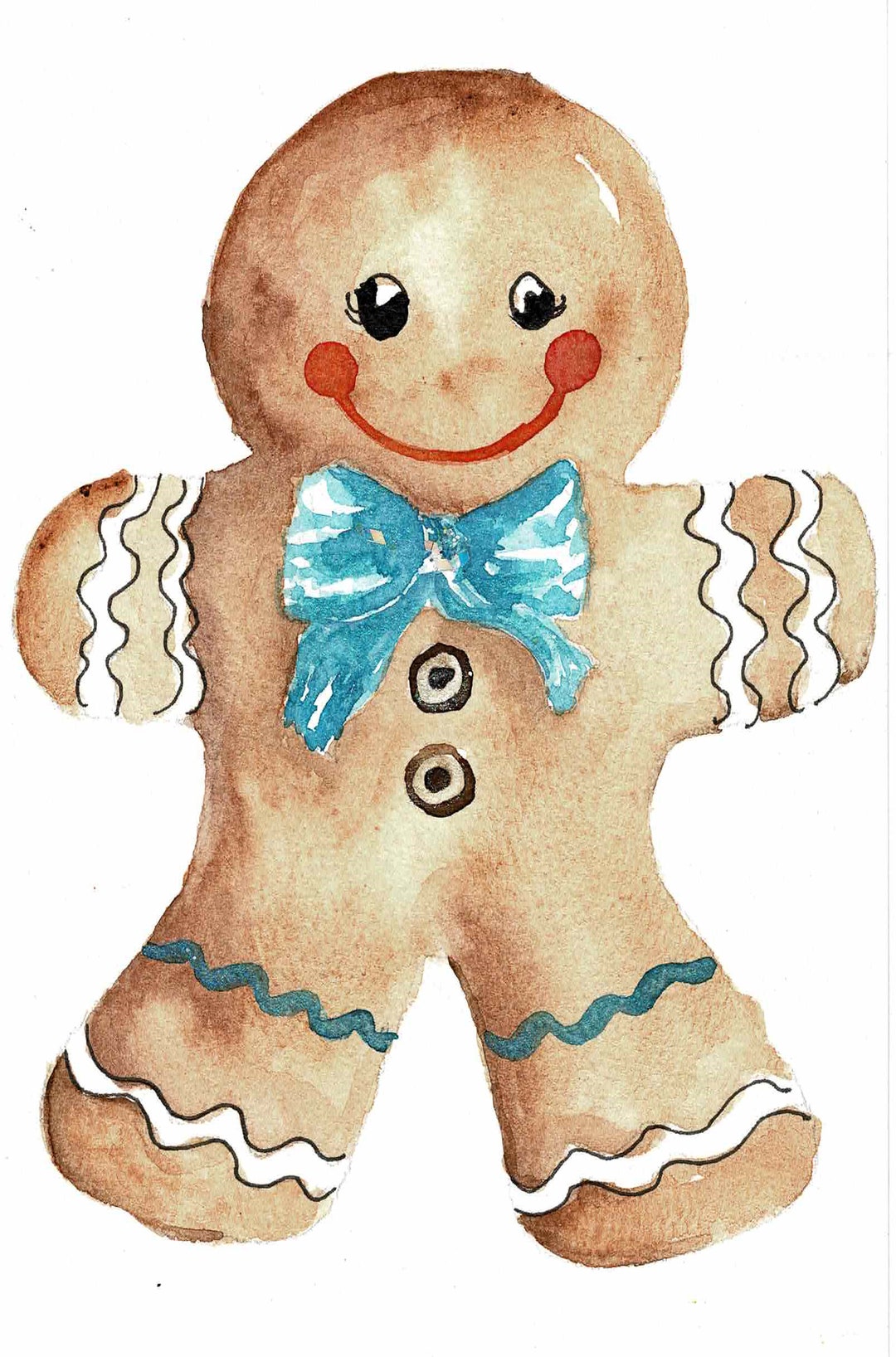 DIGITAL ONLY- Gingerbread Man Watercolor Worksheets on Youtube - Etsy
