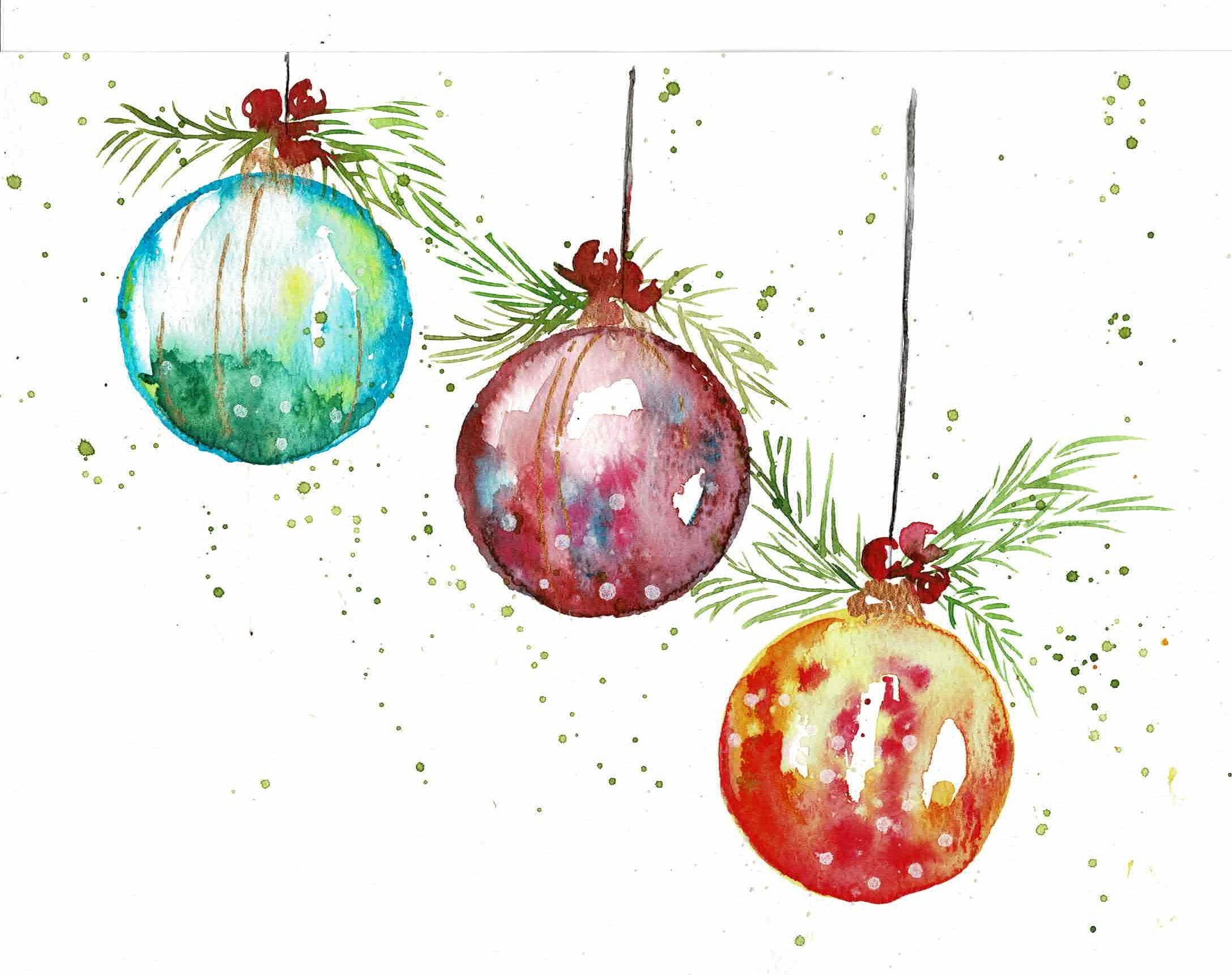 DIGITAL ONLY- Christmas Ornaments Watercolor Youtube Companion ...