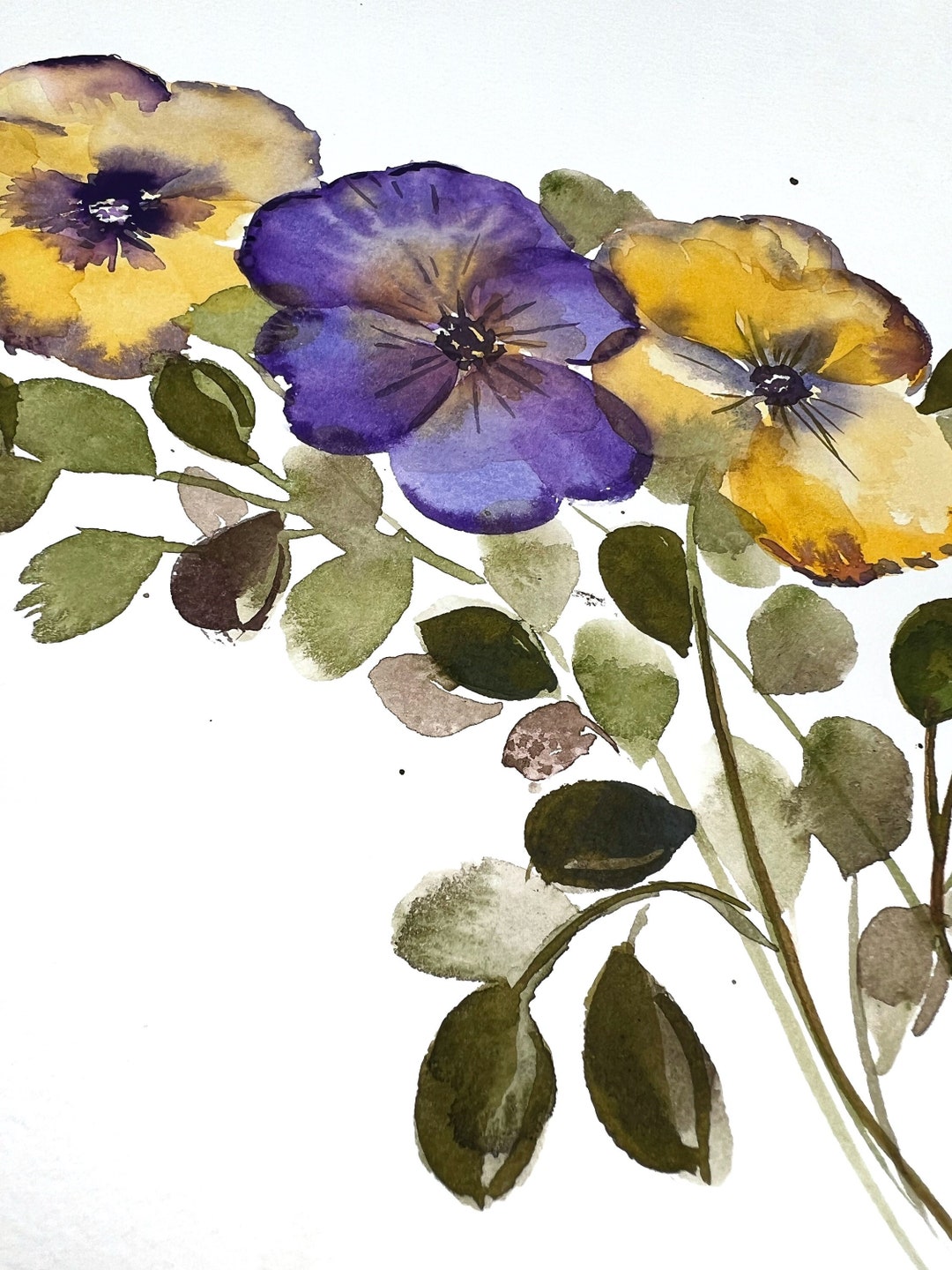 DIGITAL ONLY Pansy Watercolor Worksheets on Youtube - Etsy