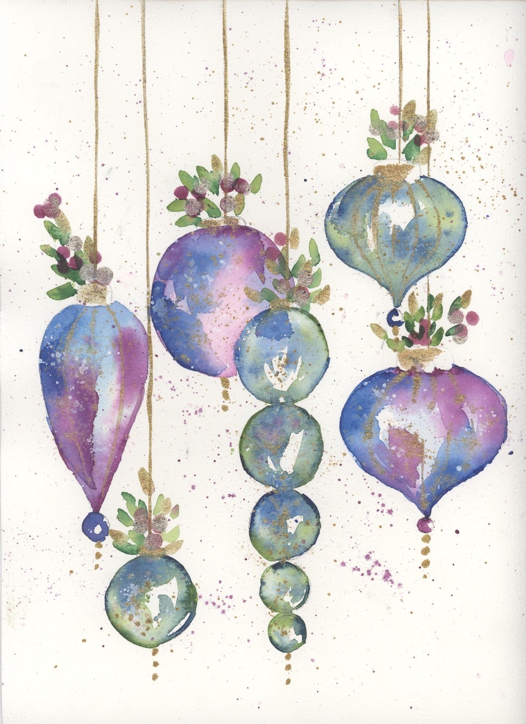 DIGITAL ONLY- Holiday Baubles Watercolor Youtube Companion Worksheets ...