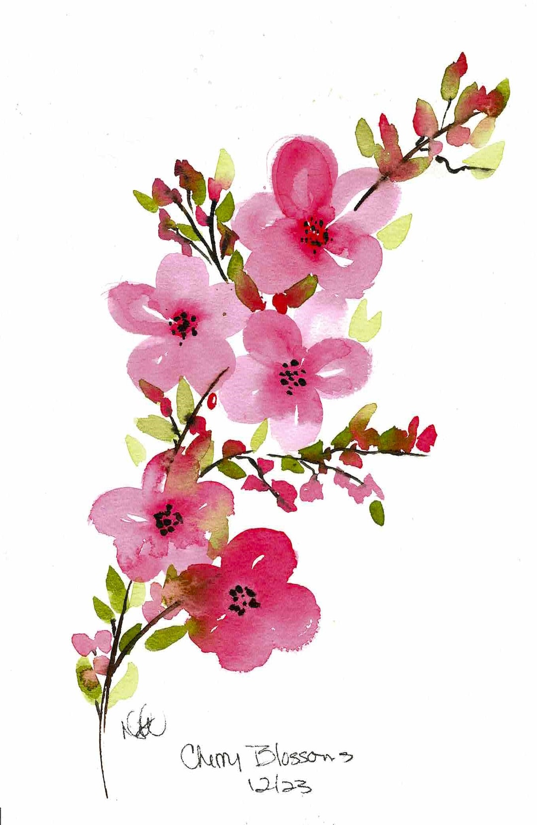 DIGITAL ONLY- Cherry Blossoms Watercolor Youtube Companion Worksheets ...