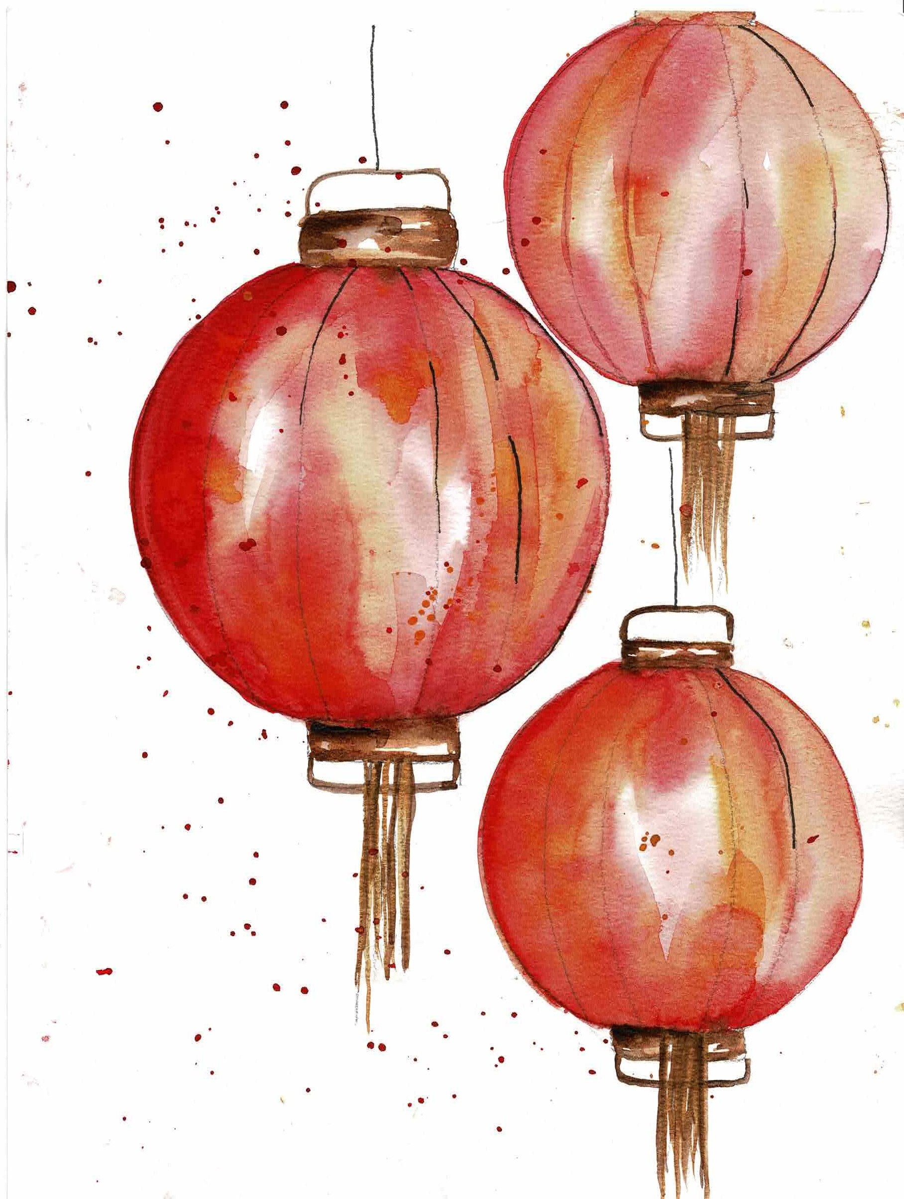 DIGITAL ONLY Chinese Lantern Watercolor Worksheets on Youtube - Etsy