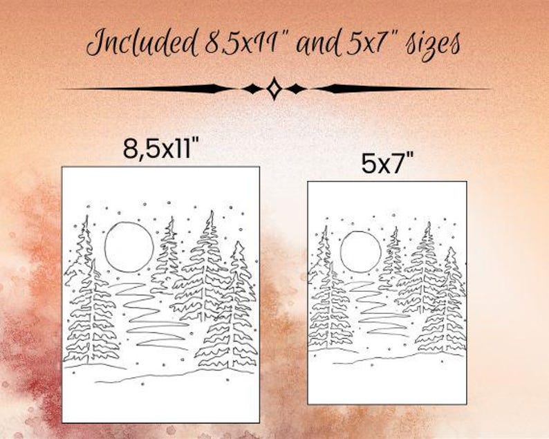 Christmas Outline Drawings for Painting, Watercolor Drawing Outlines ...