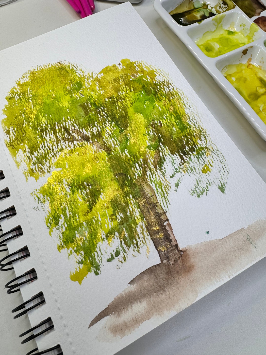 DIGITAL ONLY- Weeping Willow Tree Watercolor Youtube Companion ...