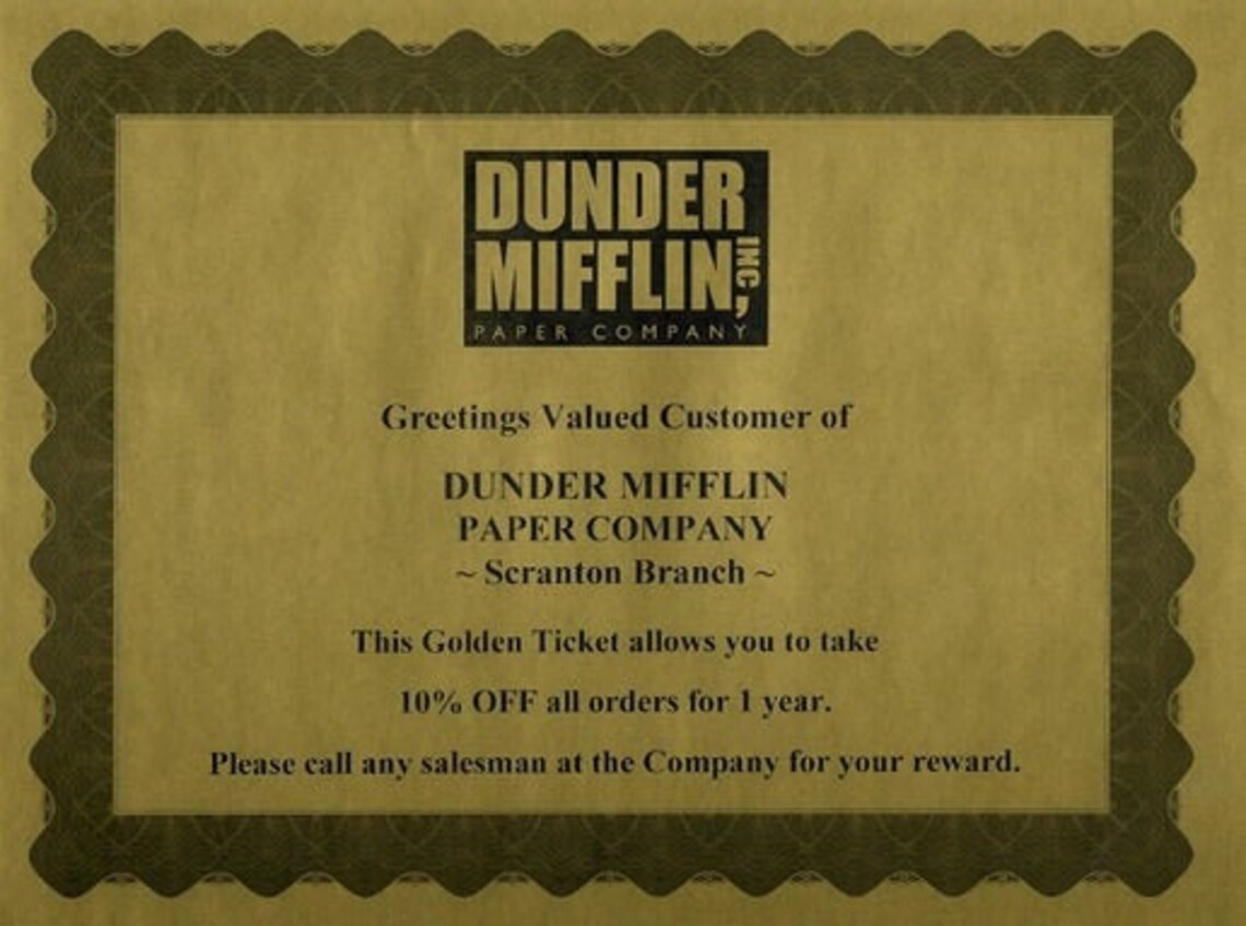 The OFFICE ULTIMATE FAN Gift Set Golden Ticket Schrute | Etsy
