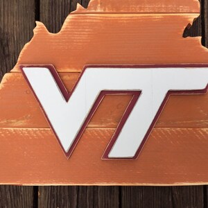 Virginia Tech University Pallet State Sign With VT Logo (multiple Color ...