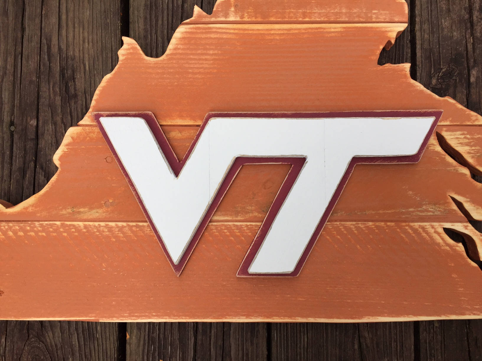 Virginia Tech University Pallet State Sign With VT Logo multiple Color ...