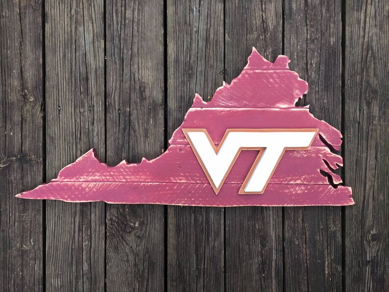 Virginia Tech University Pallet State Sign With VT Logo multiple Color ...