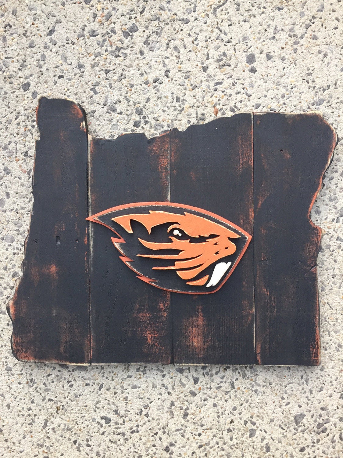 Oregon State University State Sign With Benny the Beaver Logo in Center ...