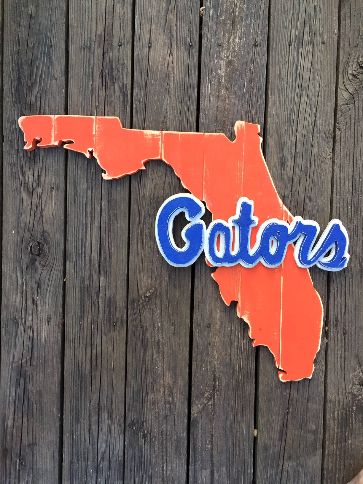 Beautifully Crafted University of Florida State Sign With Script Gators ...