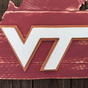 Virginia Tech University Pallet State Sign With VT Logo (multiple Color ...