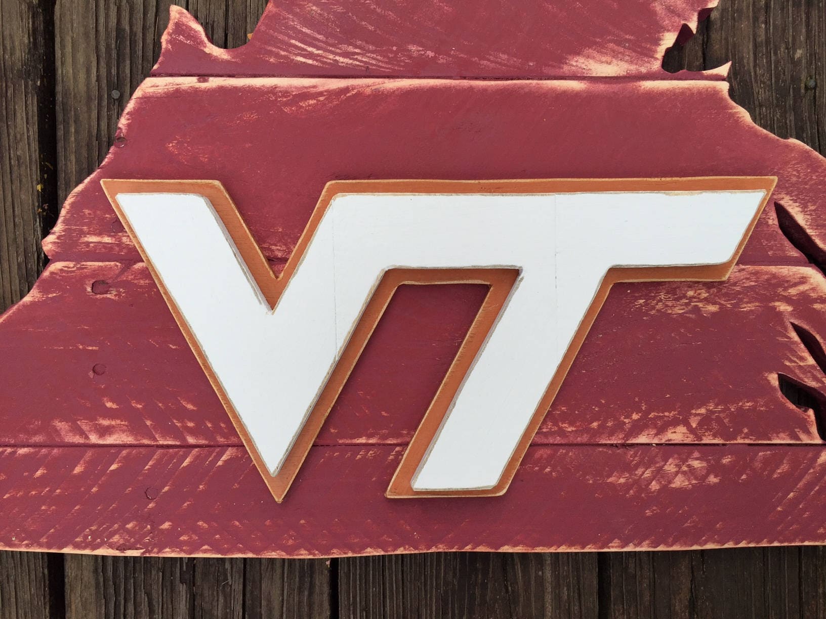 Virginia Tech University Pallet State Sign With VT Logo multiple Color ...