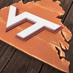 Virginia Tech University Pallet State Sign With VT Logo (multiple Color ...