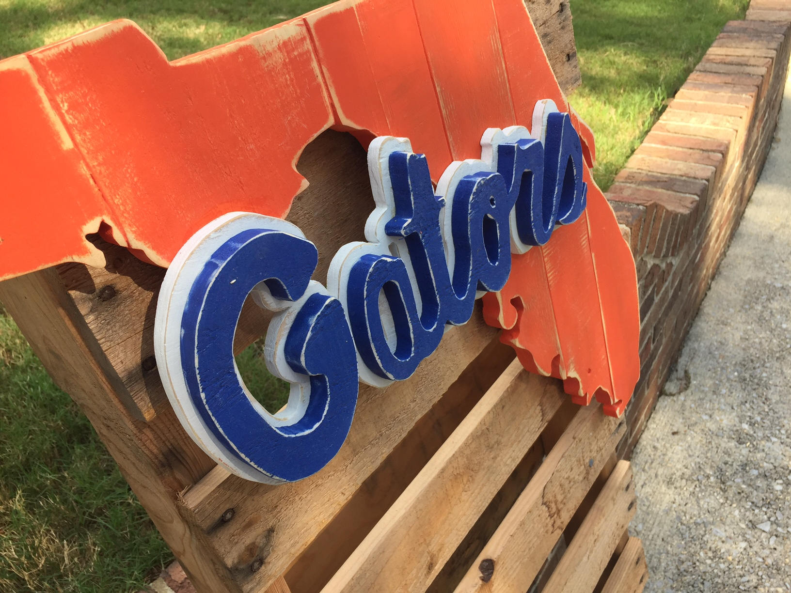Beautifully Crafted University of Florida State Sign With Script Gators ...