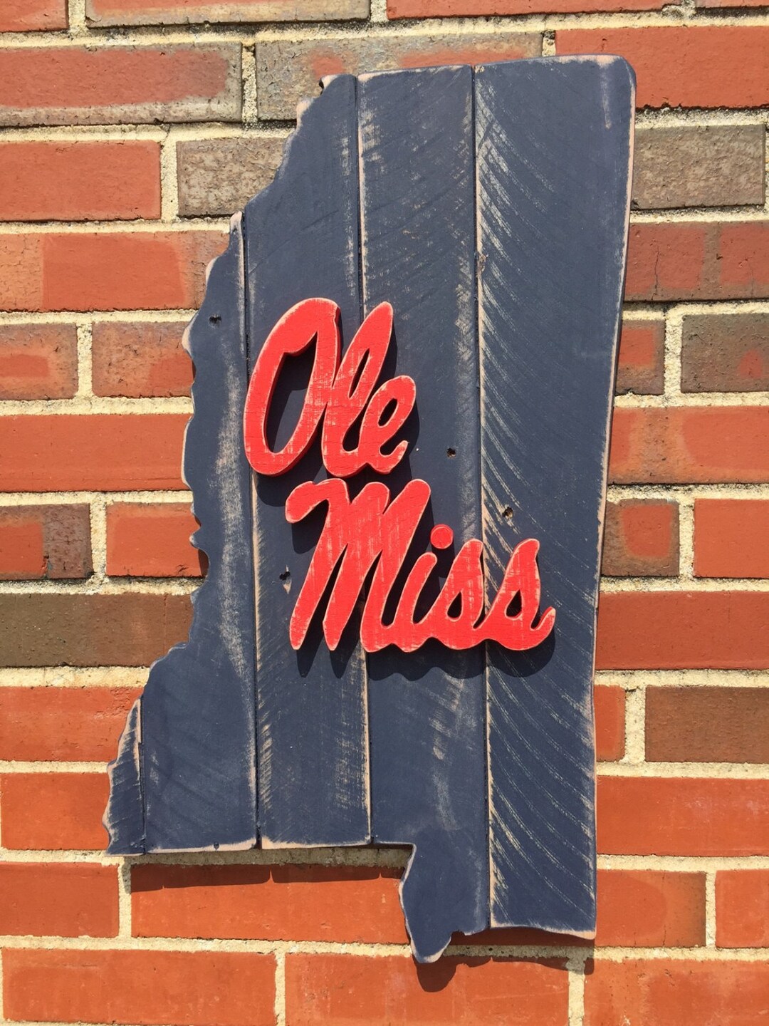 State of Mississippi Wood Pallet Sign, With Mississippi's Ole Miss Logo ...