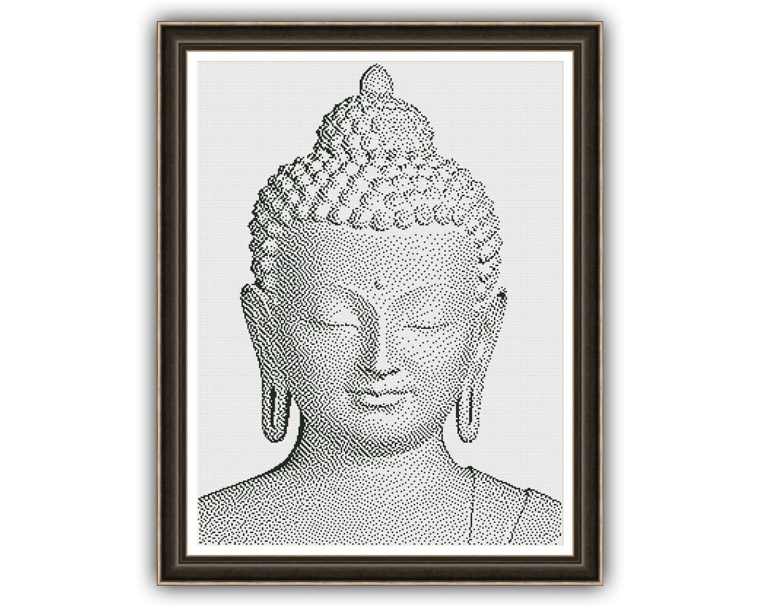 Gautama Buddha _2 Monochrome Cross Stitch Pattern - Etsy