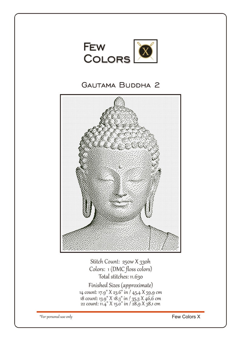 Gautama Buddha _2 Monochrome Cross Stitch Pattern - Etsy