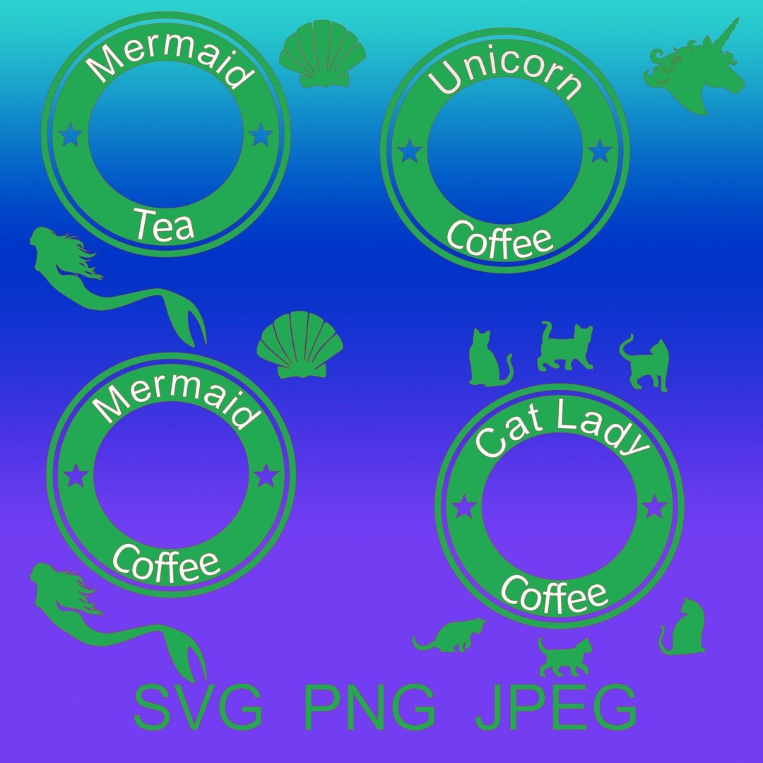 Starbucks Pack of Four Digital Download SVG PNG JPEG - Etsy